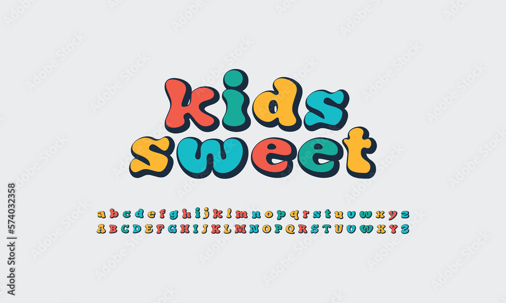 Beautiful Colorful 3D Kids logo Fonts, Creative Typography Fonts for ...
