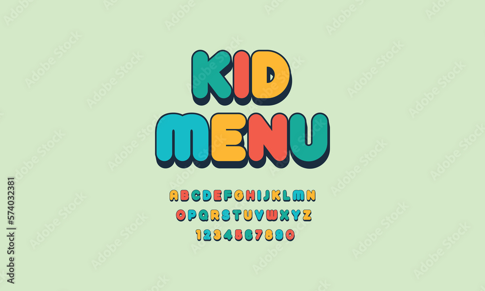 Beautiful Colorful 3D Kids logo Fonts, Creative Typography Fonts for ...