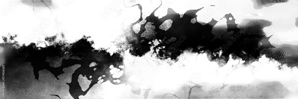Abstract monochrome sheet dirty banner with stains parts. Shabby ...
