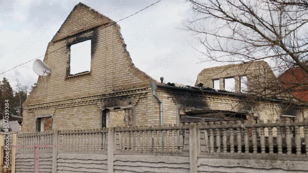 Video Stock destroyed city, Russian bomb, destroyed building. Buildings ...