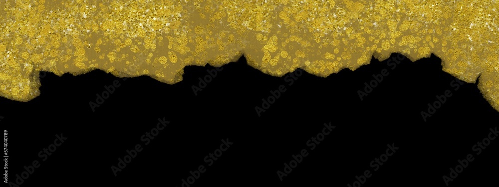 Gold torn paper texture, ripped papyrus with golden accent, black copy ...