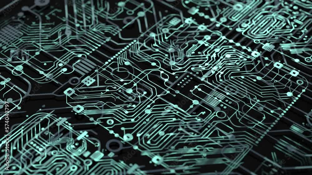 circuit board processor microchip 3d representation, digital technology ...