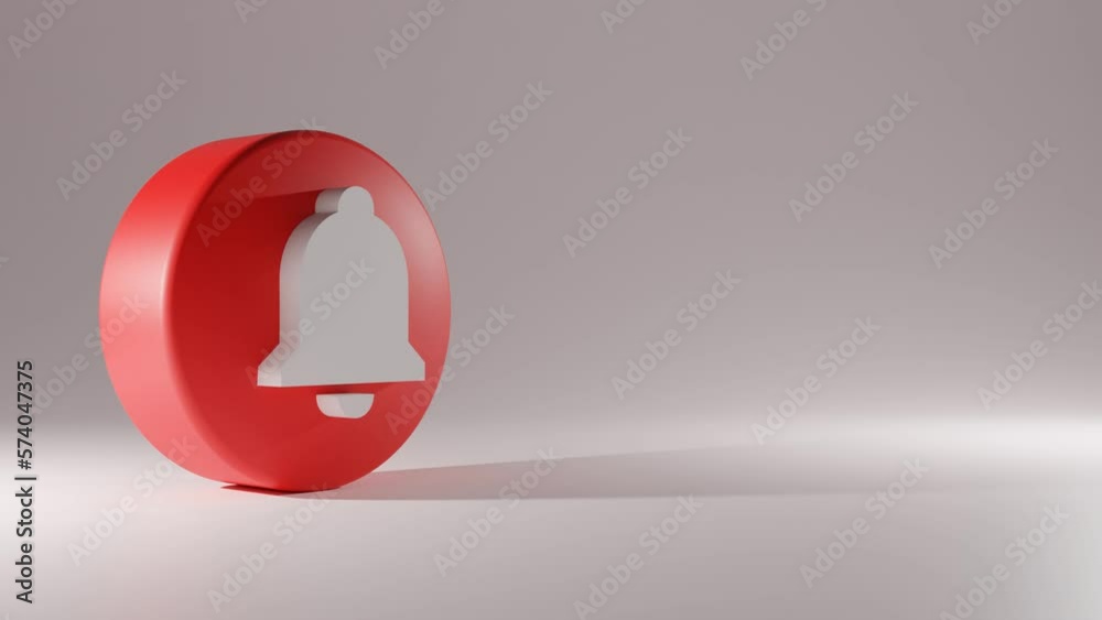 Notification Button for Youtube. 3D animation bell icon, animation bell ...