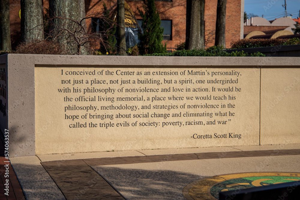 A gorgeous winter landscape at The King Center with a red brick ...
