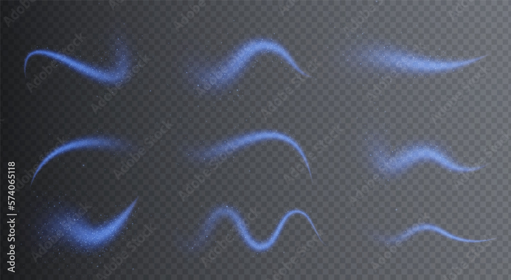 Magic blue wind png festive isolated on transparent background. Neon ...