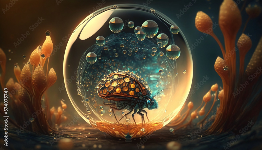 Abstract close-up image of the microcosm, under a microscope. Modern ...