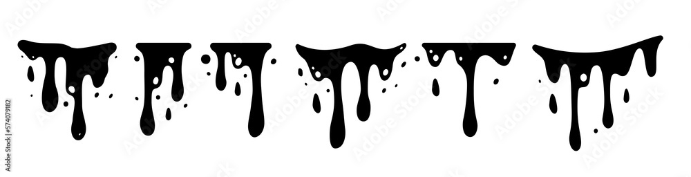 Isolated dripping shapes logo design. Melting ink illustration. Logo ...