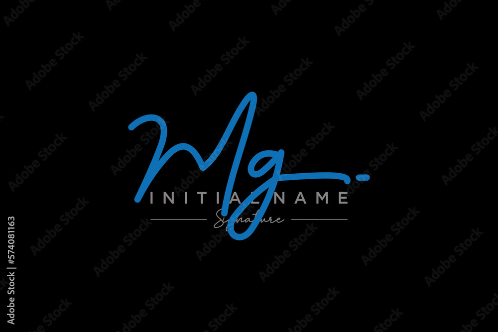 Initial MG signature logo template vector. Hand drawn Calligraphy ...
