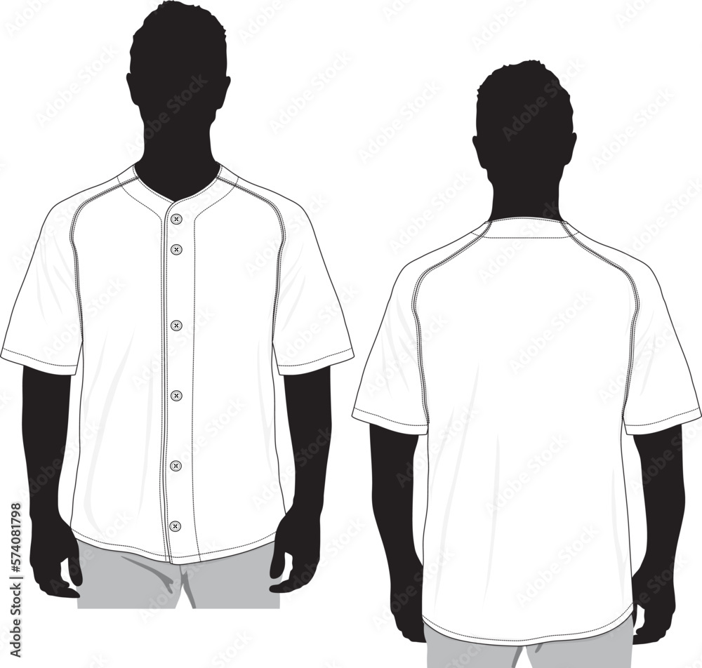 Baseball Jersey Sport Team Uniform Model Mockup Sketch Template ...