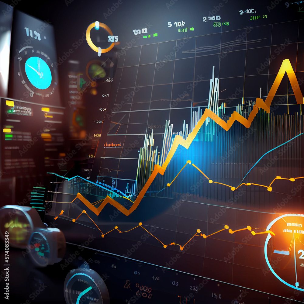 Market chart of business increase stock graph or investment financial ...