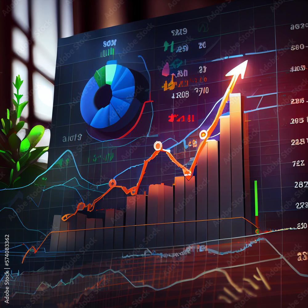 Market chart of business increase stock graph or investment financial ...