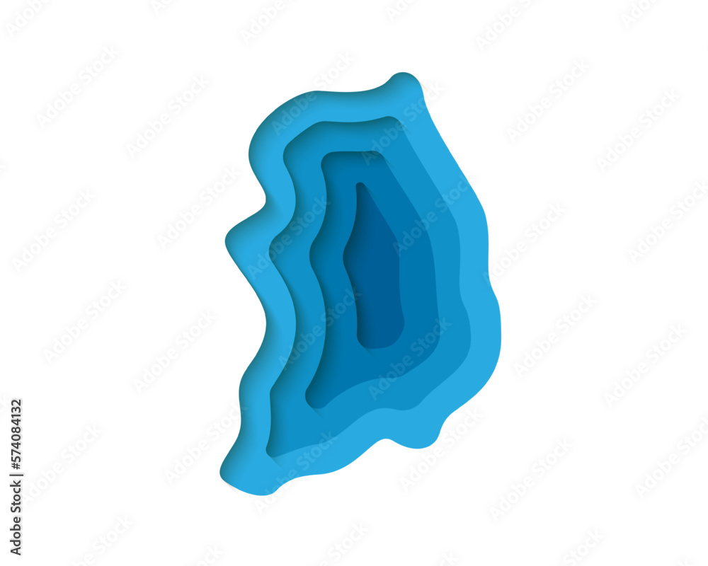 South Korea 3d symbol in paper cut style. South Korea map illustration ...