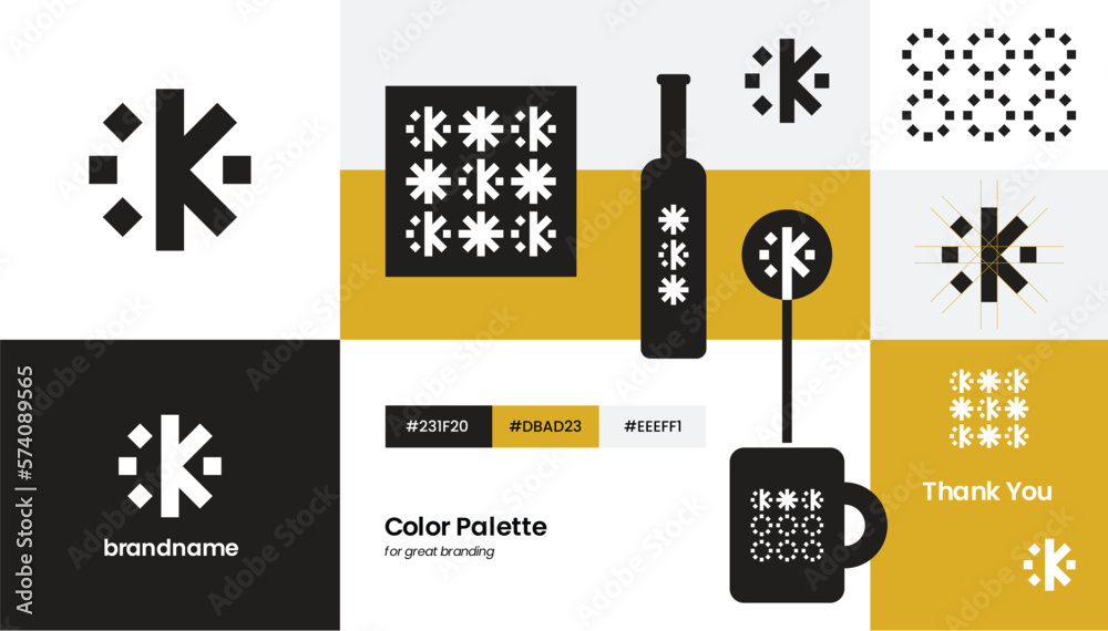 Letter K Logo Design and Brand Identity Pack, Stylescape template Stock ...