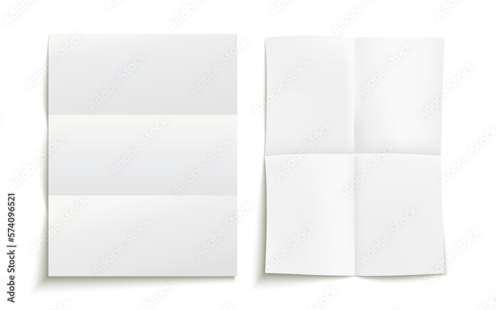 vector folded white paper with realistic texture Stock Vector | Adobe Stock
