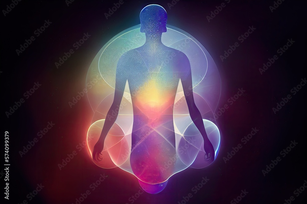 Silhouette of human astral human body concept image for near death ...