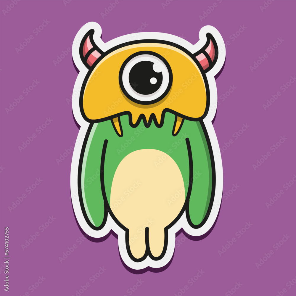 cute monster cartoon doodle design for coloring, backgrounds, stickers ...