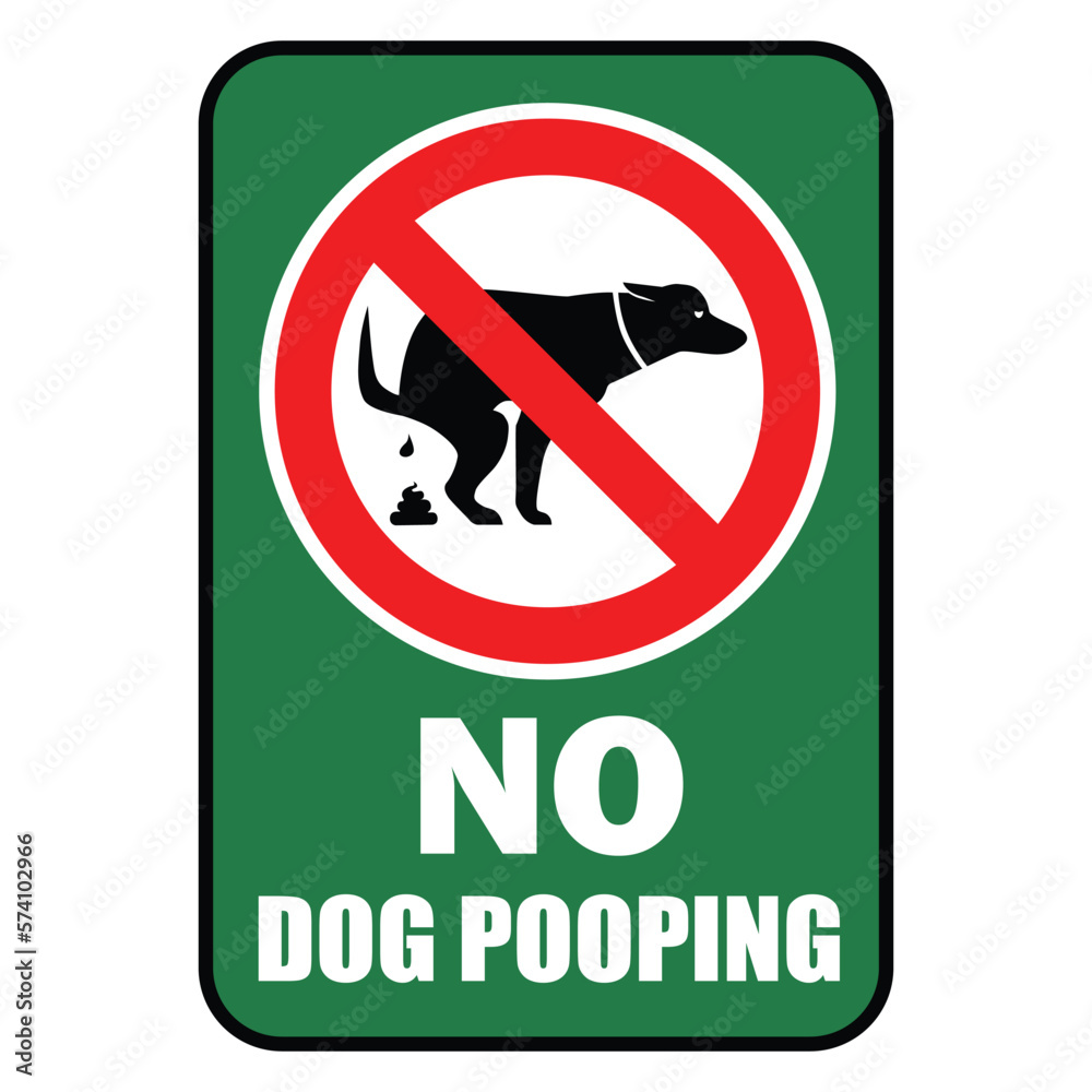 no dog pooping no poop zone sign with warning text and green background ...