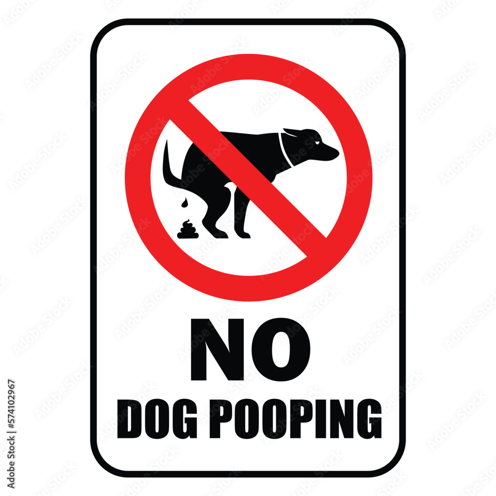 no dog pooping no poop zone sign with warning text Stock Vector | Adobe ...