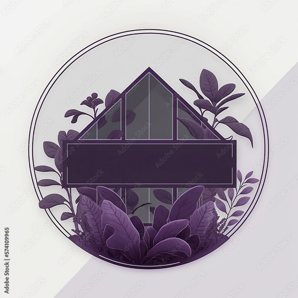 Purple Greenhouse Logo with a Banner on a White Background Generative ...