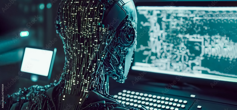 Artificial intelligence is self-learning, programming. Chatgpt with AI ...