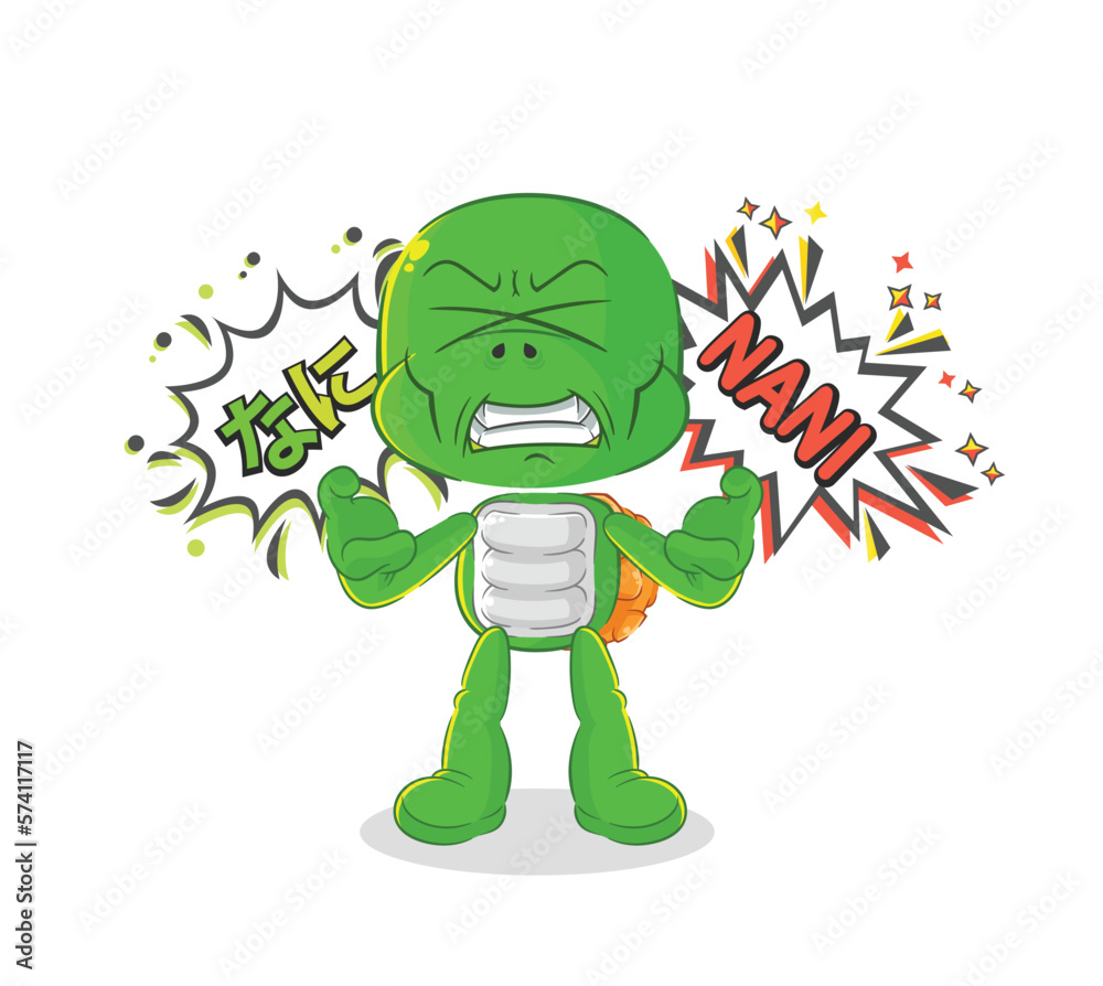 turtle anime angry vector. cartoon character Stock Vector | Adobe Stock