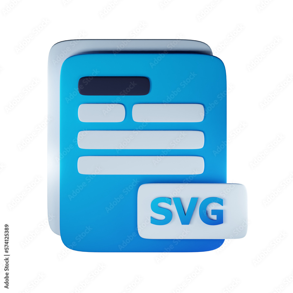 3d Render Illustration Icon Modern Svg File Extension 3D Icon Documents ...