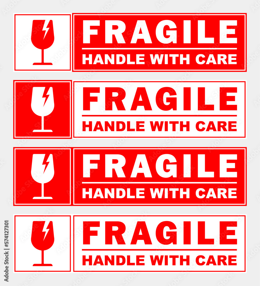 sticker fragile handle with care red and white printable sign symbol ...