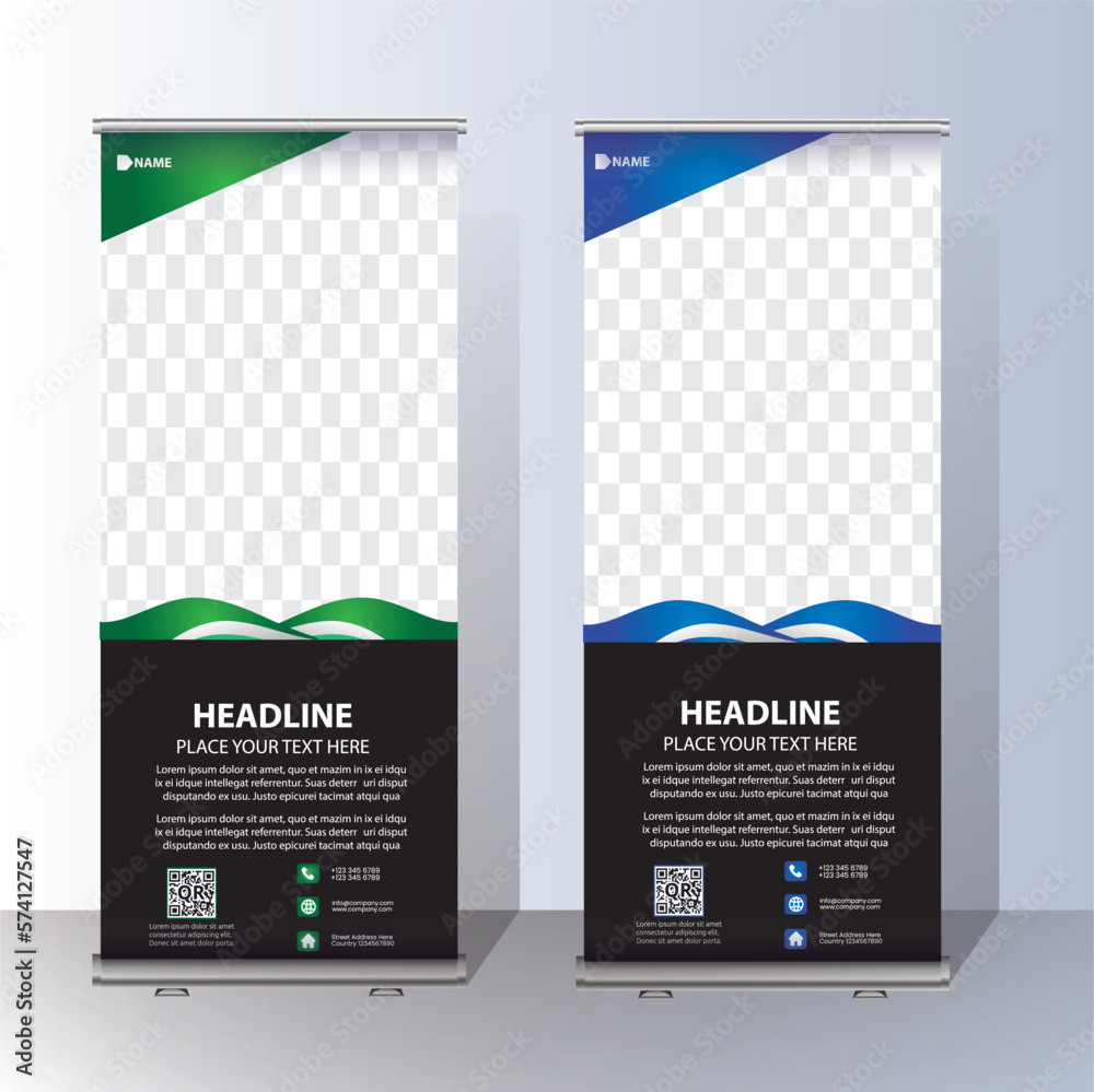 Roll Up Banner Signage Standee Template for Advertising and ...