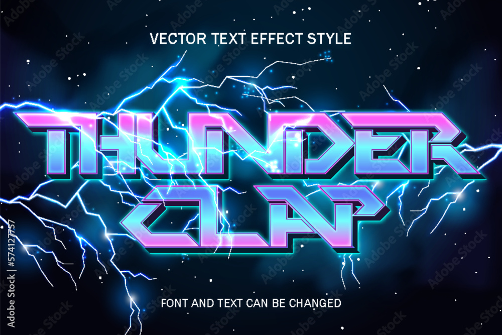 thunder lightning bold flash font typography editable text effect font ...