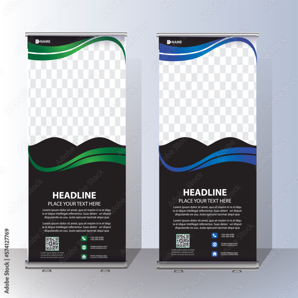 Roll Up Banner Signage Standee Template for Advertising and ...