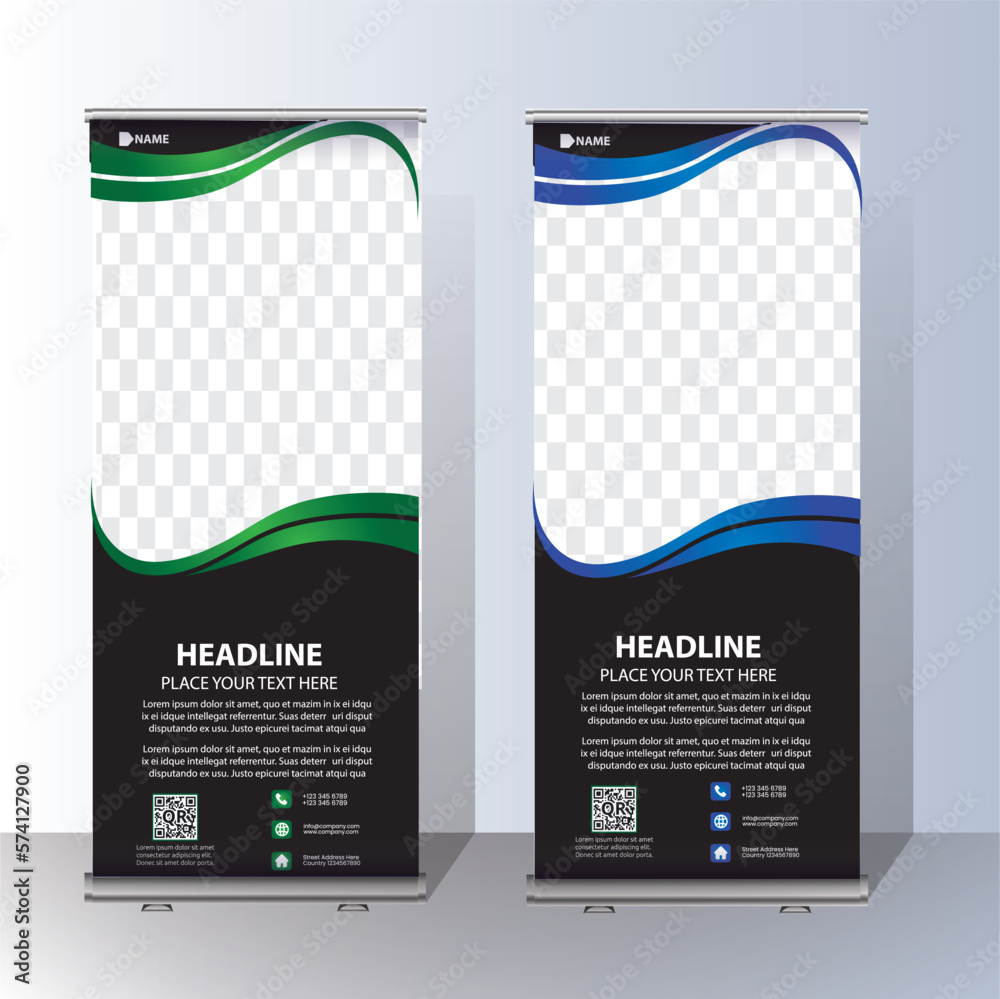 Roll Up Banner Signage Standee Template for Advertising and ...
