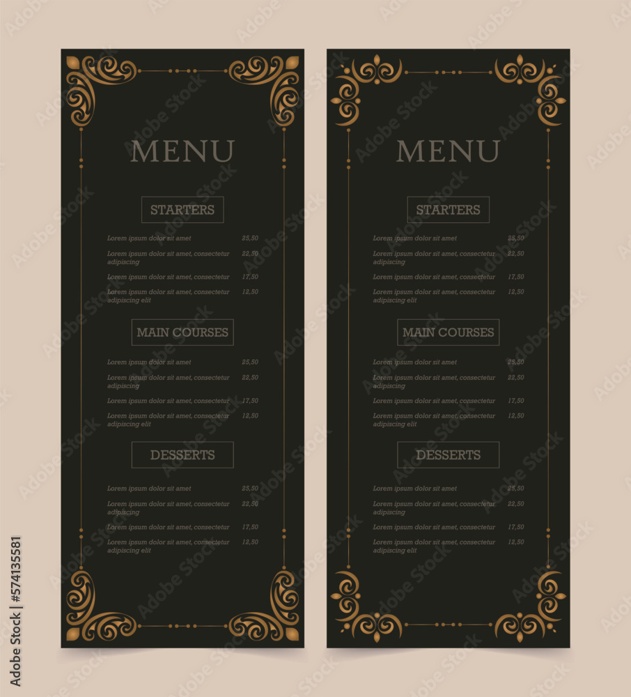Restaurant or cafe menu design template Stock Vector | Adobe Stock