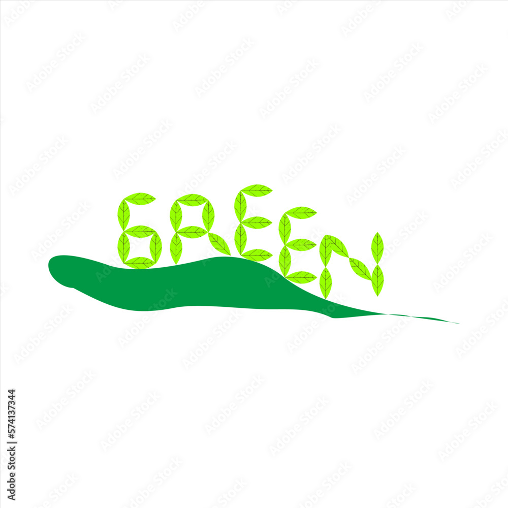Word " Green " with leaf background or formed from leaves Stock Vector ...