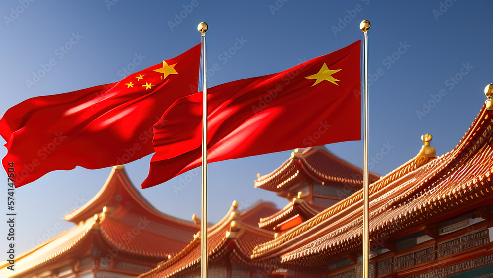 China Flag, Patriotic and Proud Emblem of Chinese Courage Design ...