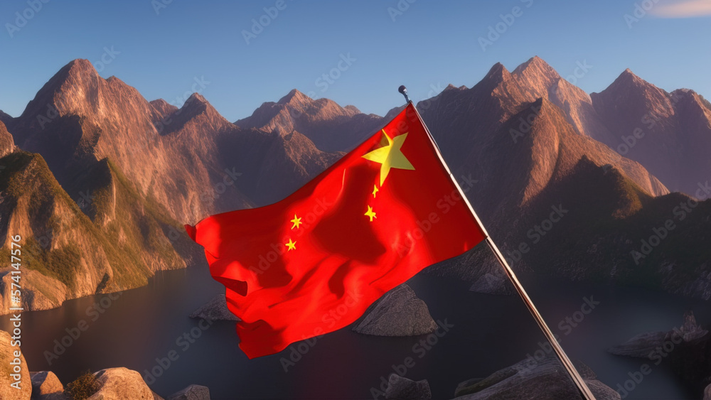 China Flag, Majestic and Regal Design of Chinese Elegance, Generative ...