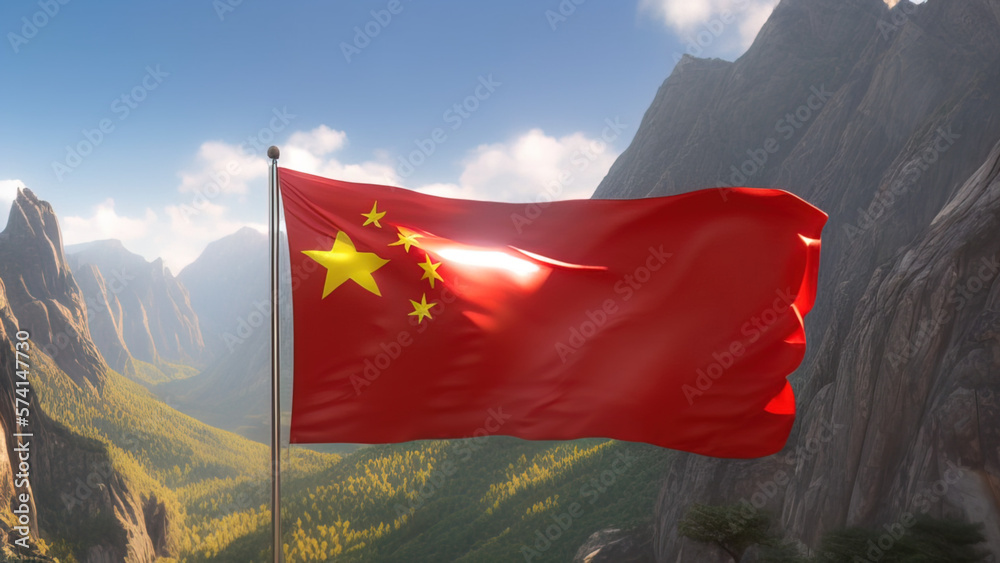 China Flag, Bold and Iconic Design of Chinese Confidence, Generative AI ...