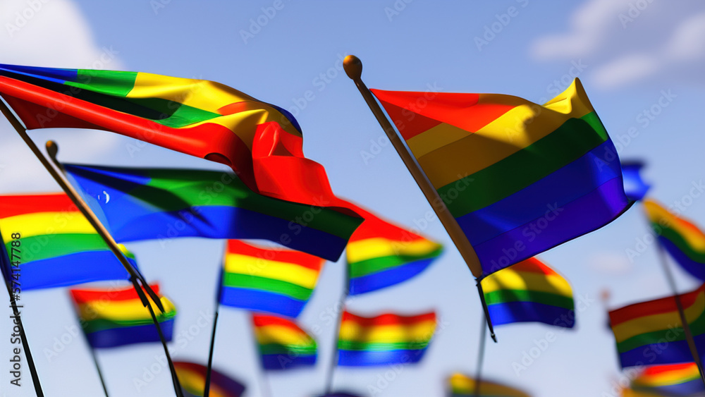 Pride Flag, Rainbow and Glittering Design of Pride and Joy, Generative ...