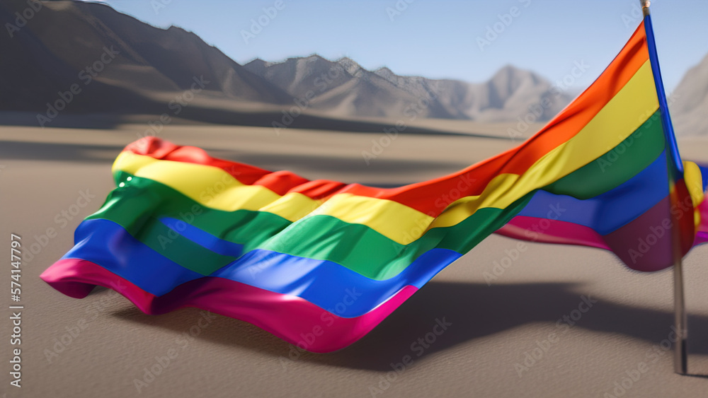 Pride Flag, Retro and Nostalgic Design of LGBTQ+ History, Generative AI ...