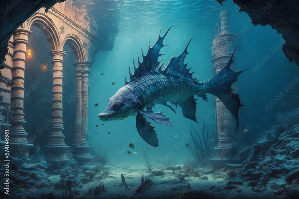 Variations of Sea Monster Generated by AI Stock Illustration | Adobe Stock