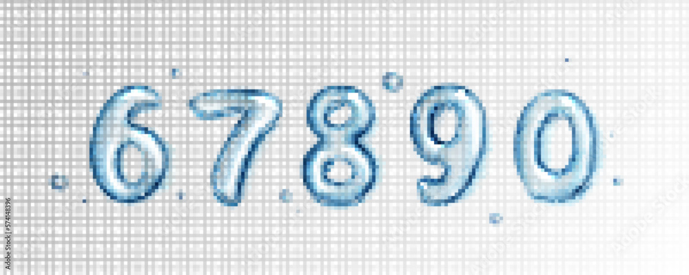 Realistic water number type in vector on transparent background ...