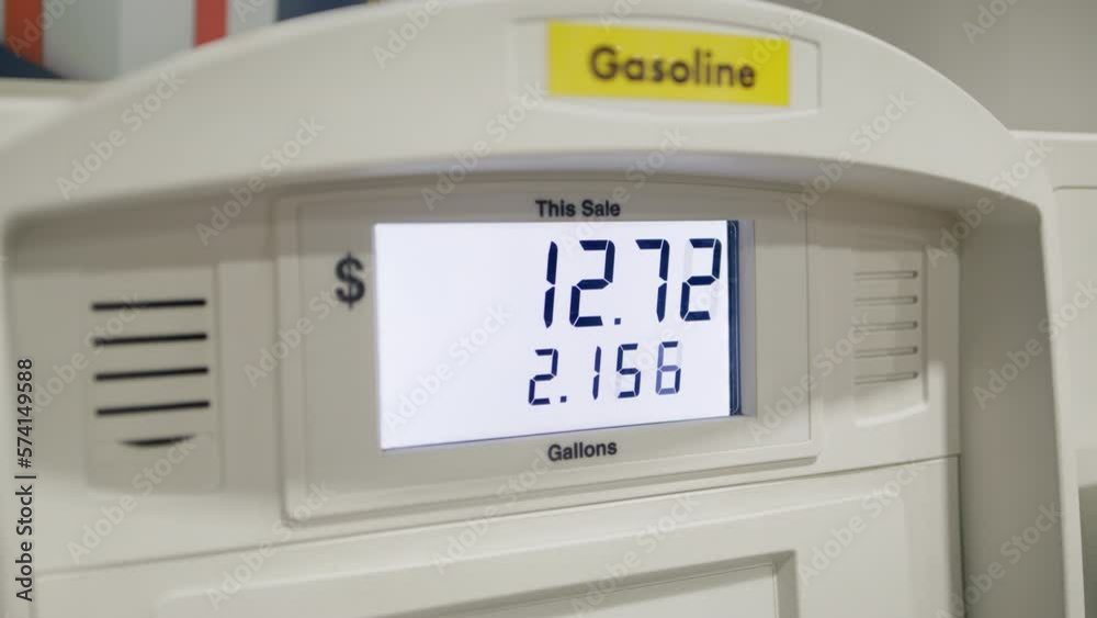 Gas prices rising concept with numbers increasing every second. Close ...