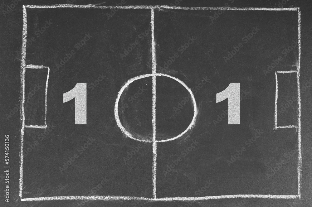 scoreboard with a score of 1:1. symbol of team sports Stock ...