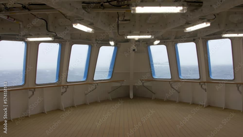Ship in Arctic Sea swings from side to side, Drake Passage X-Bow window ...