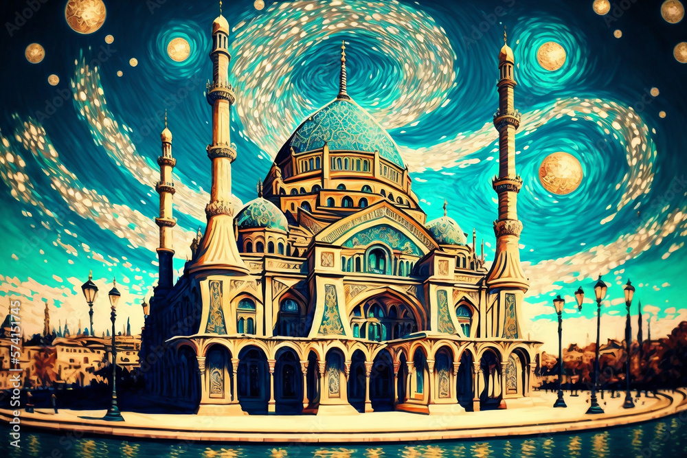 Islamic paintings, aesthetic mosques, very beautiful to the eye ...