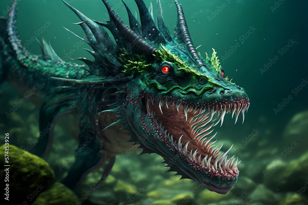AI-Generated Types of Sea Dragon Fish Monsters Stock Illustration ...