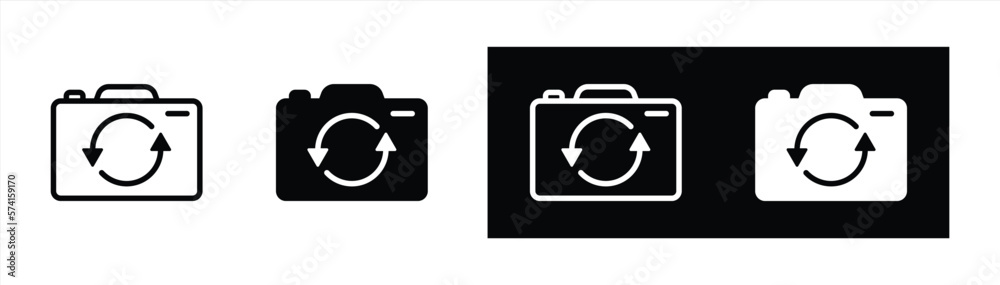 camera rotate icon set. style symbol sign, vector illustration Stock ...