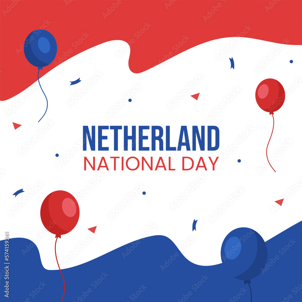 Happy Netherlands National Day Social Media Background Illustration ...