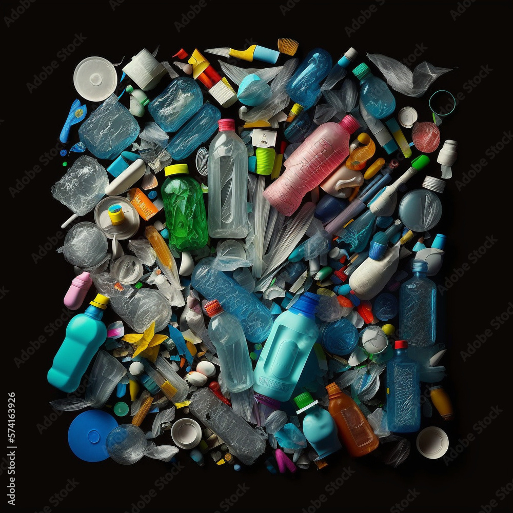 various types of plastic waste found in the sea become pollution in the ...