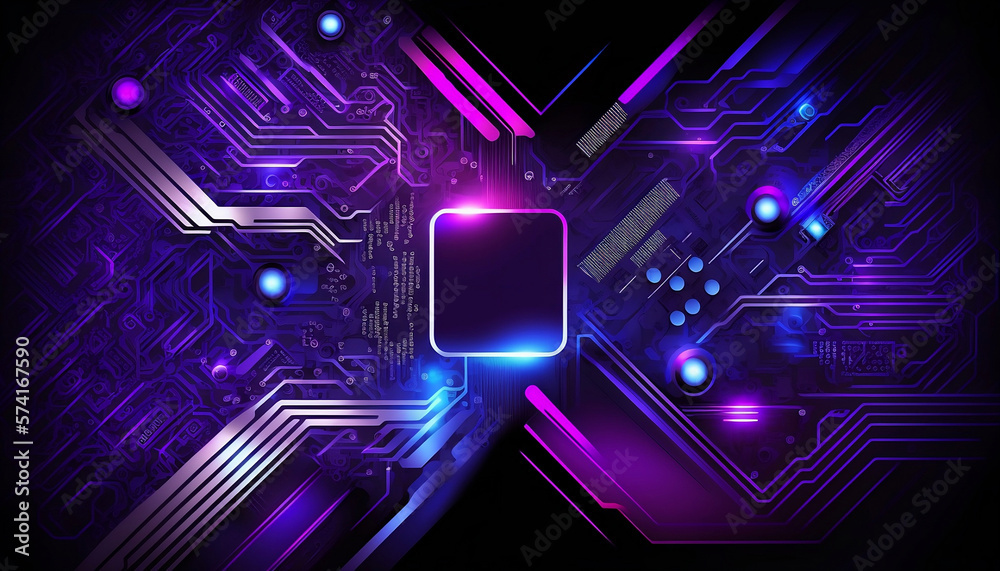 Blue and Purple technology background circuit Stock Illustration | Adobe Stock