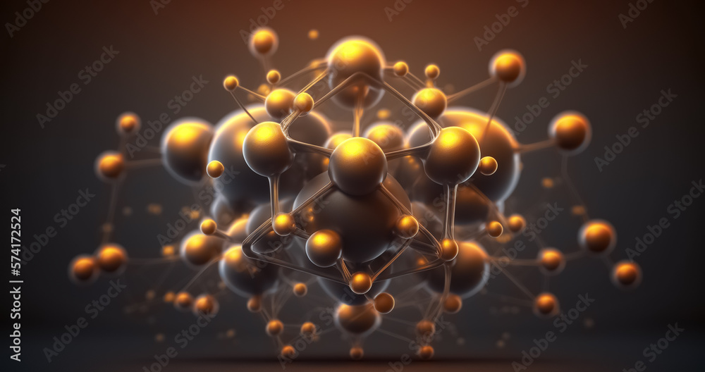 3d illustration of molecule model. Science concept. Scientific research ...